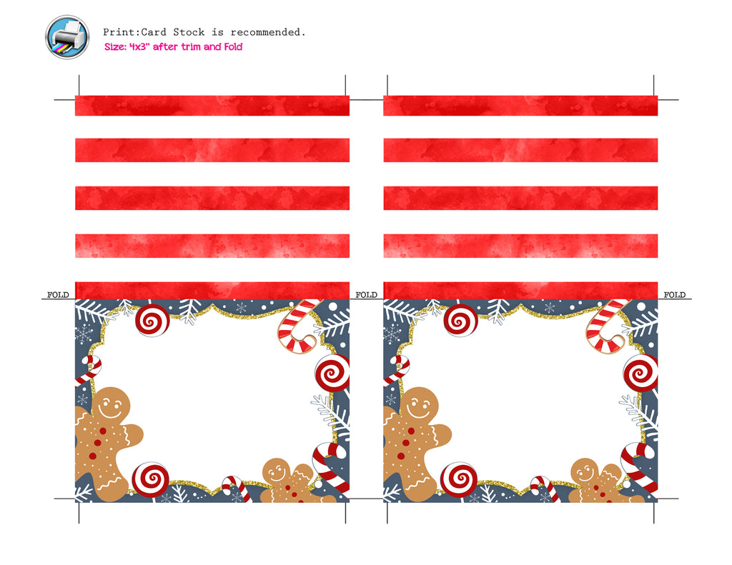 Gingerbread Christmas Table Tent - Holiday Printable Food Tents ...