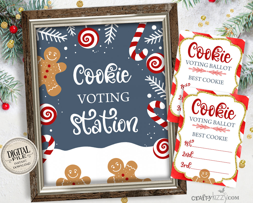 Christmas Cookie Voting Station Sign and Voting Ballots – CraftyKizzy