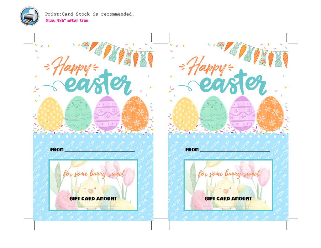 Easter Gift Card Holder - Happy Easter Printable Teacher Gift Card ...