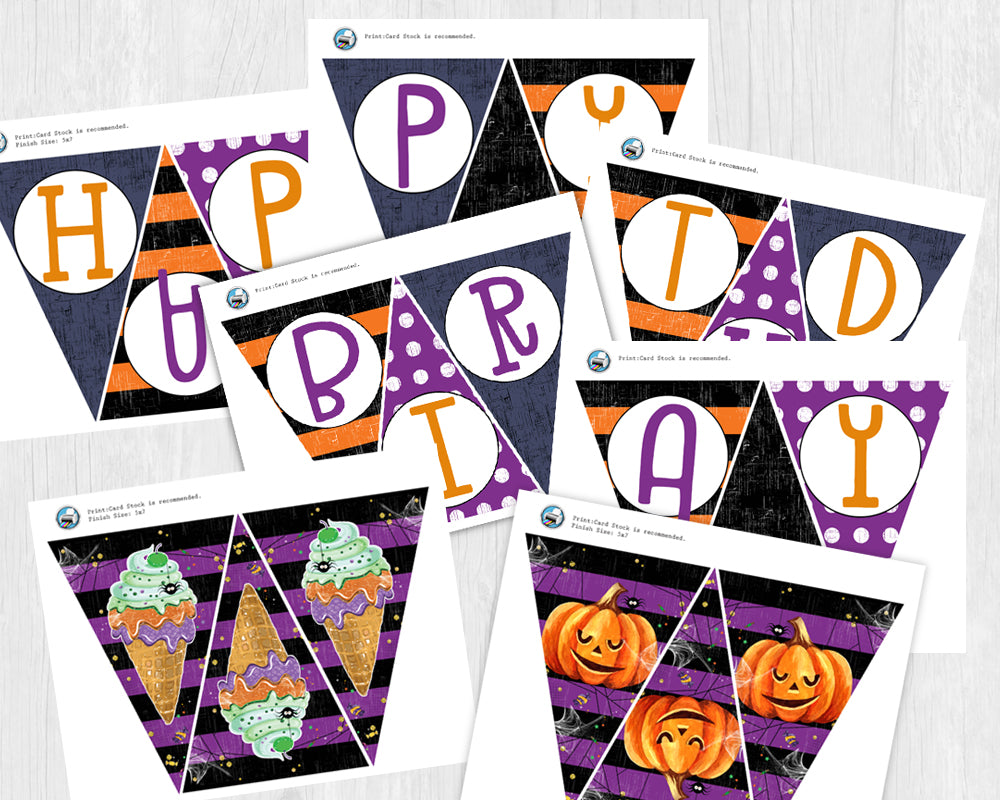 Halloween Happy Birthday Banner - Printable Kids Halloween Banner ...