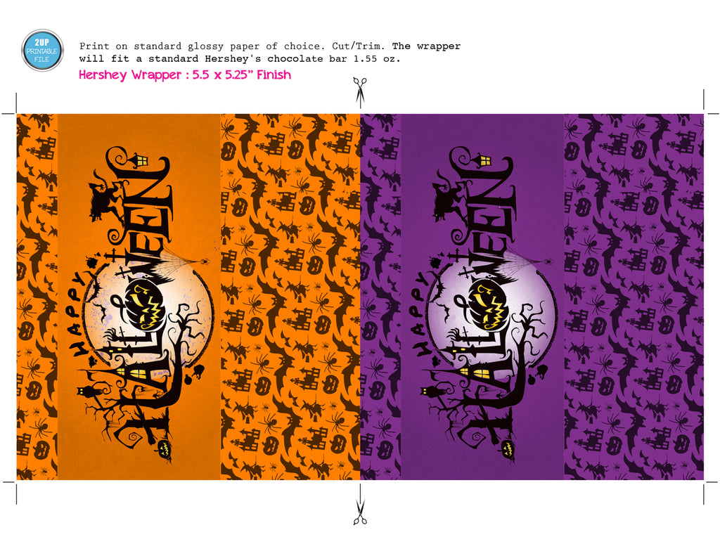 Happy Halloween Chocolate Bar Wrapper - Printable Jack o'Lantern Candy ...
