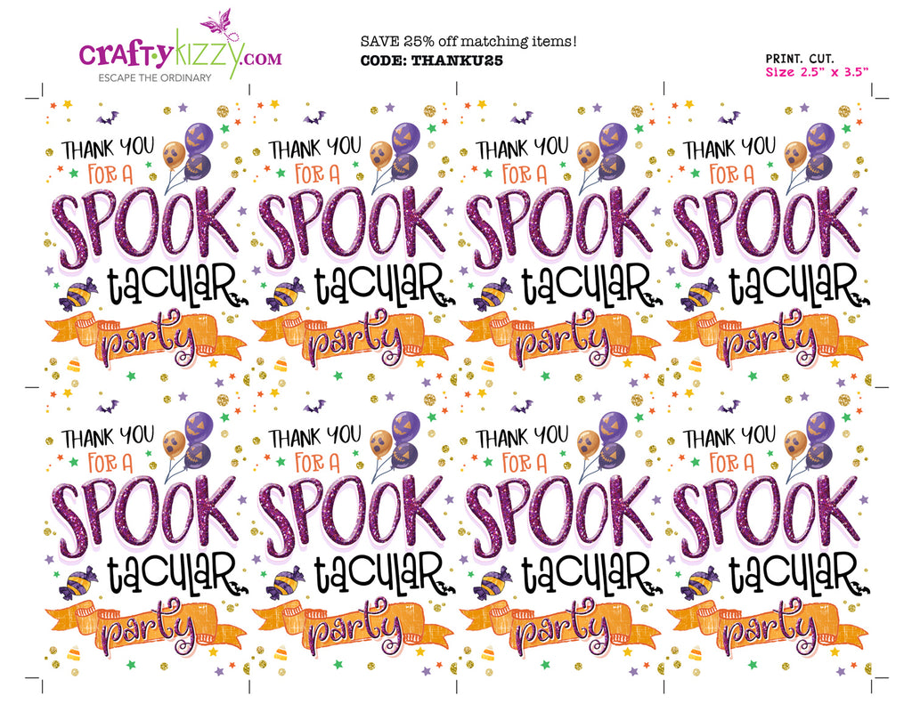 Happy Halloween Party Favor Tags - Spooktacular Gift Tags – CraftyKizzy