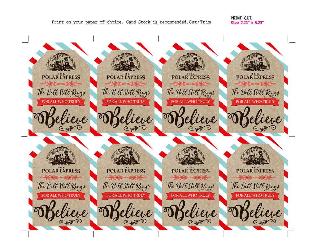 Polar Express Gift Tags - Christmas Gift Tags - Merry Christmas Tags ...