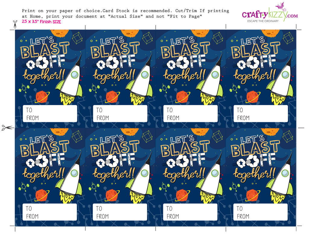 Rocket Ship Valentines - Space Valentine - Kids Valentine's - Out of ...