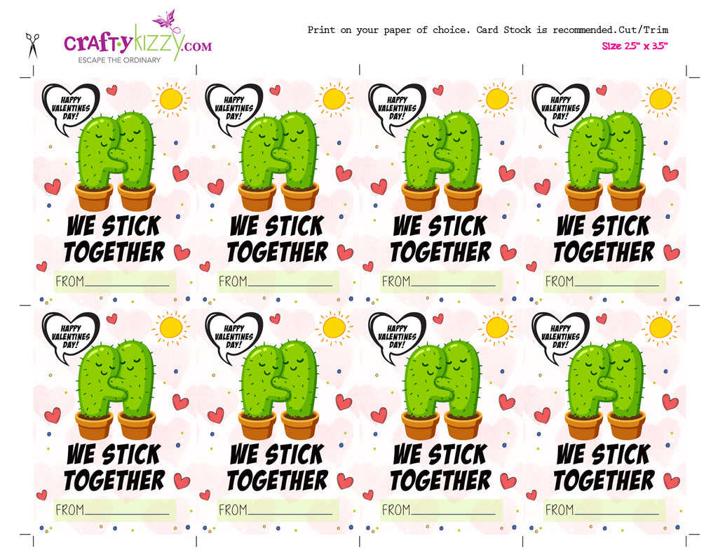 Cactus Pun Valentines Day Cards for Kids- Valentine's Day Cactus Puns ...