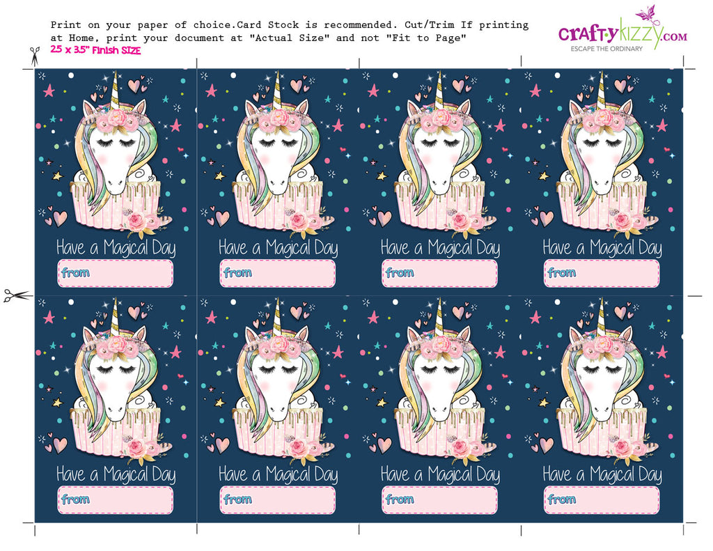 Unicorn Valentines Day Card - Teachers Valentine's Day Cards – CraftyKizzy