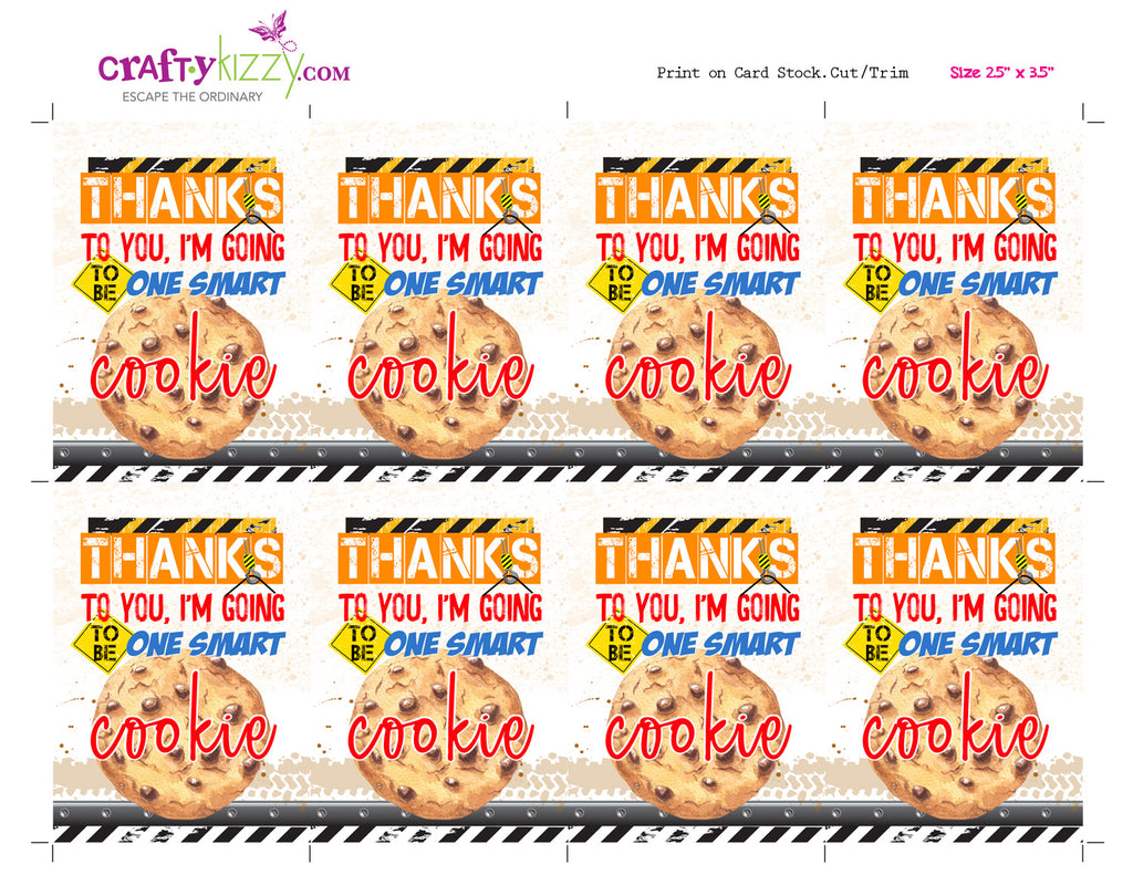 One Smart Cookie Teacher Tag - Printable First Day of School Tags ...