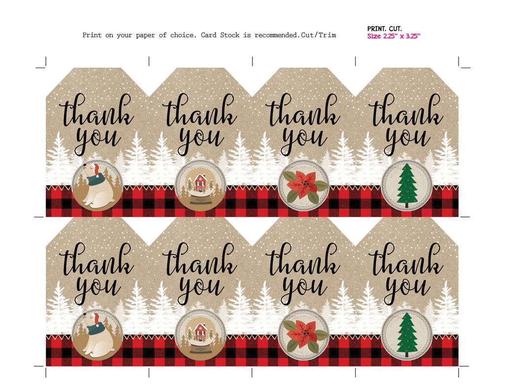 Christmas Gift Tags - Thank You Christmas Tags - Thank You Holiday Gif ...
