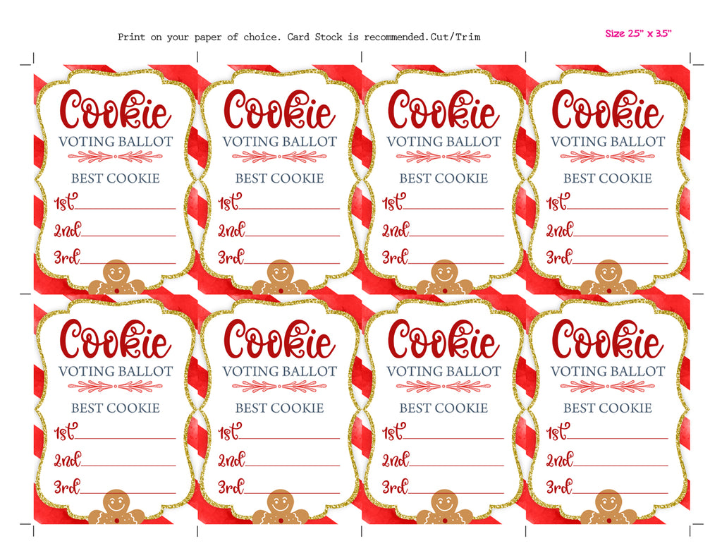 Christmas Cookie Voting Station Sign and Voting Ballots – CraftyKizzy