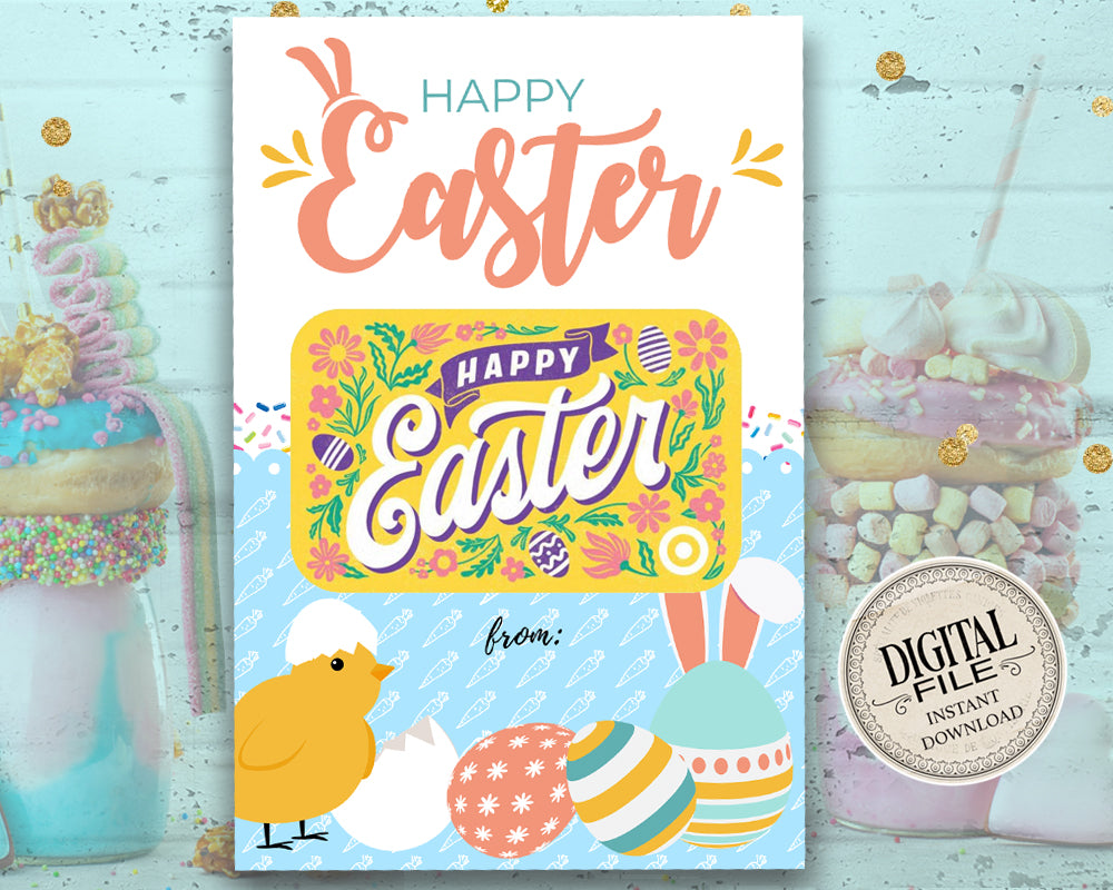 Happy Easter Gift Card Holder - Printable Teacher Gift Card Holder ...