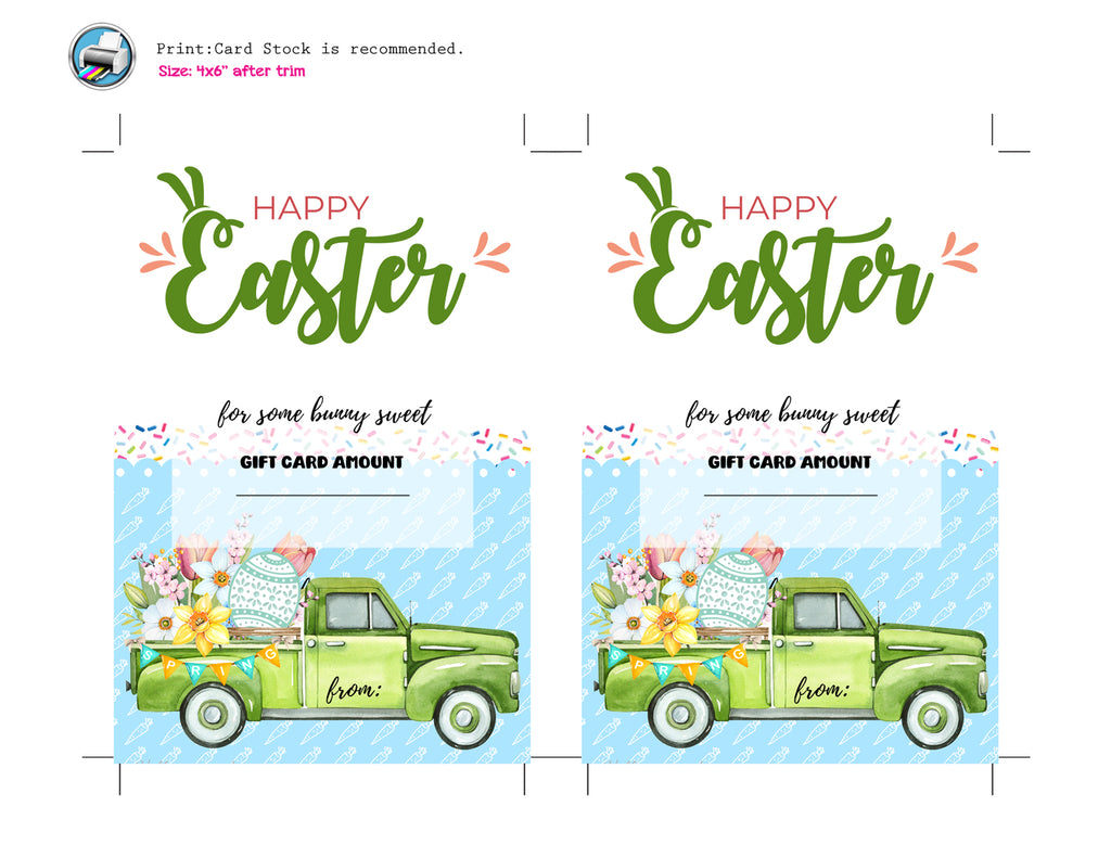 Teacher Easter Gift Card Holder - Happy Easter Printable Gift Card ...