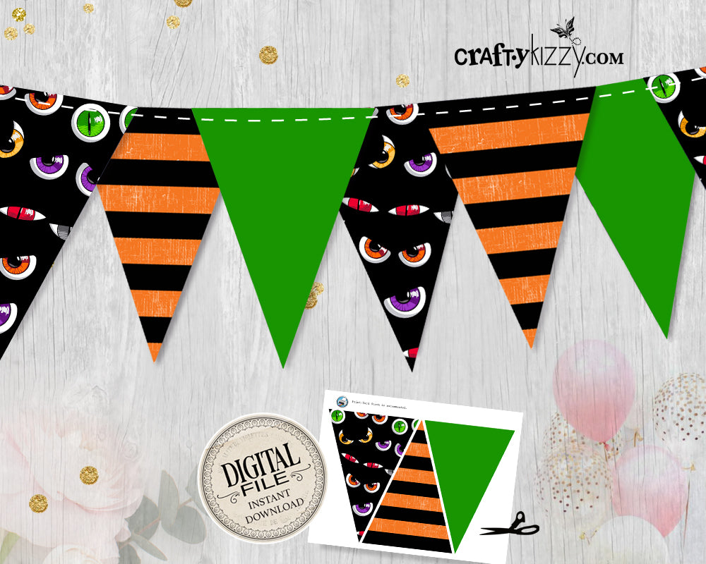 Black Cat Halloween Pennant Banner - DIY Printable Banner – CraftyKizzy