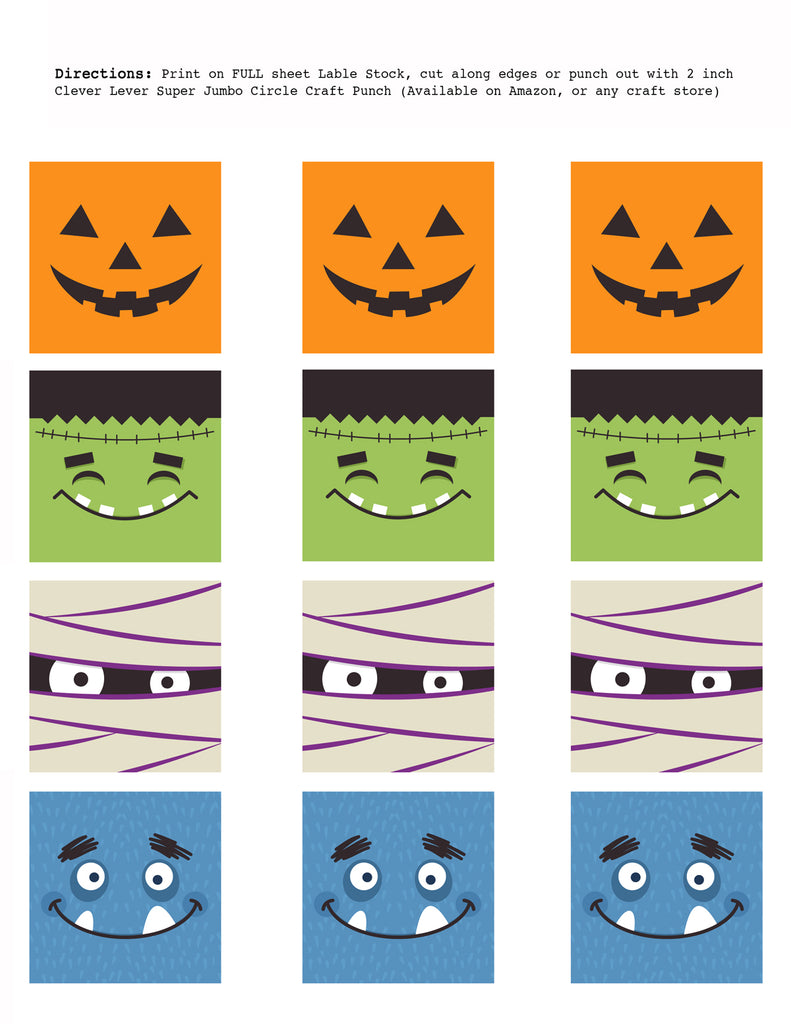 Halloween Cupcake Toppers - Cute Classroom Favor Stickers - Halloween ...
