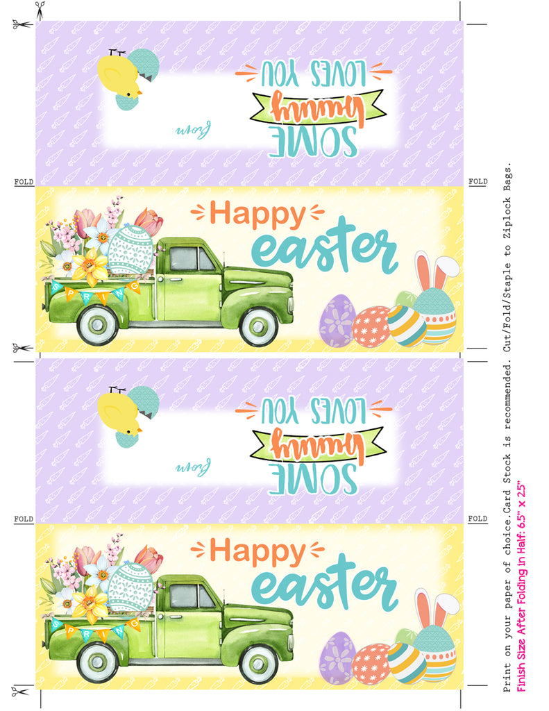 Happy Easter Treat Bag Topper - Some Bunny Loves You Loot Bag Party Fa ...