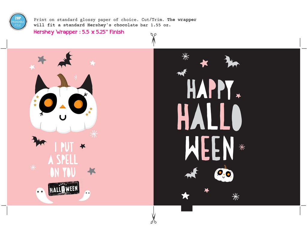 Halloween Kids Chocolate Bar Wrapper - Trick Or Treat Party Favor ...