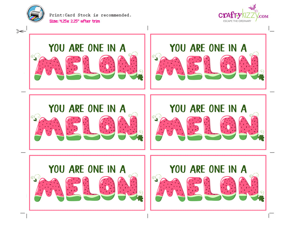 Watermelon Favor Tag - One In A Melon Thank You Tag - Watermelon Birth ...