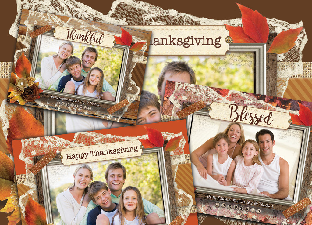 Thanksgiving Photo Card - Printable Family Photo Card - Greeting Card ...
