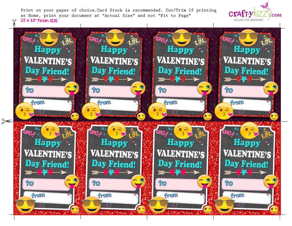 Emoji Valentines Cards - Valentine's Day Fill In The Blank Printable ...