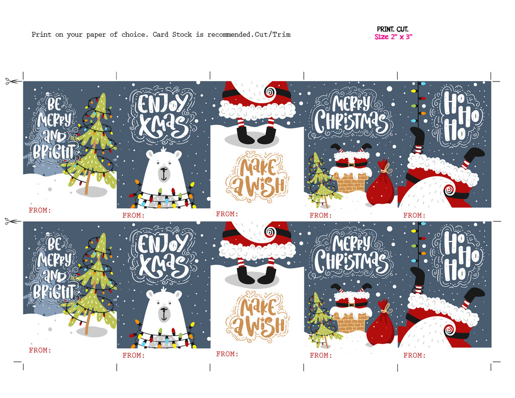 Christmas Gift Tags - Merry Christmas Favor Tags - Be Merry and Bright ...