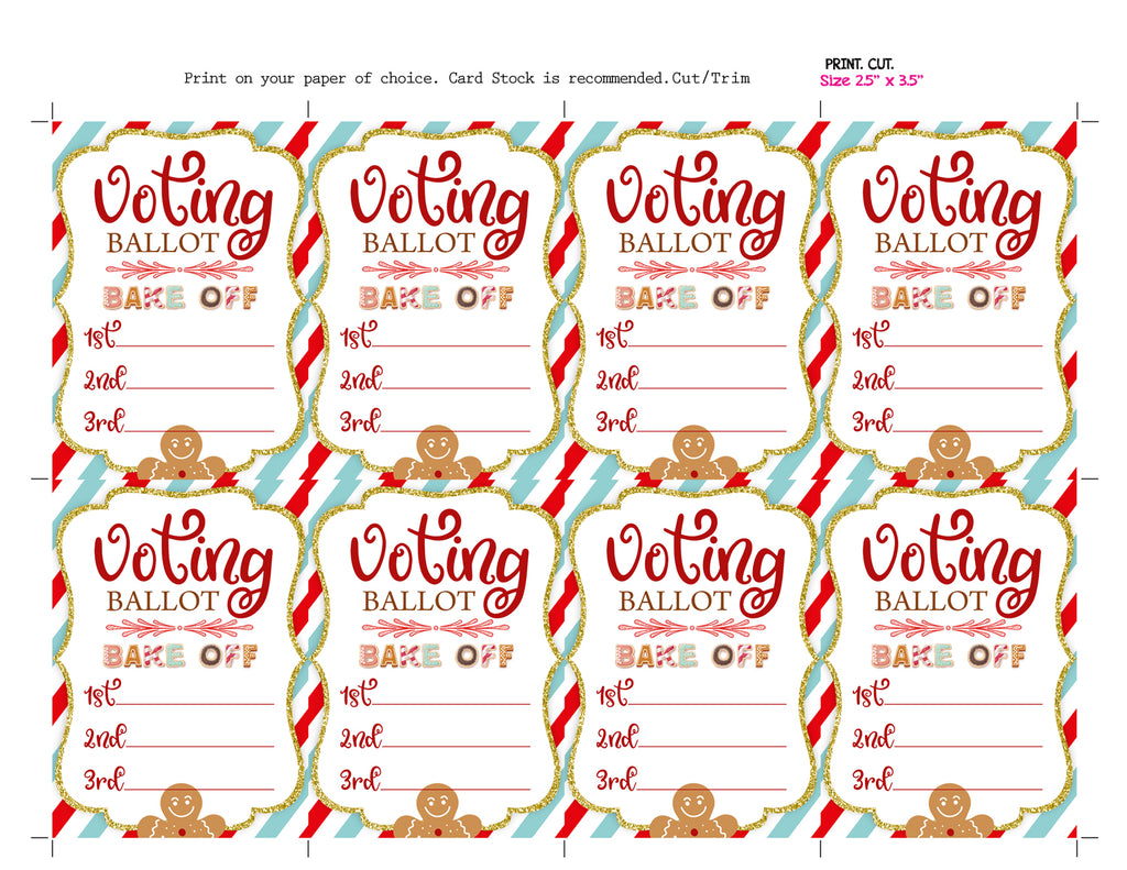Bake Off Voting Station Sign and Voting Ballots – CraftyKizzy