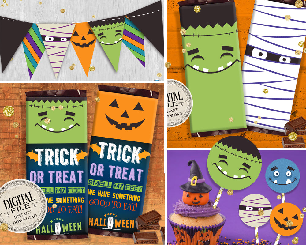 Mummy Halloween Chocolate Bar Wrapper - Frankenstein Printable Candy F ...