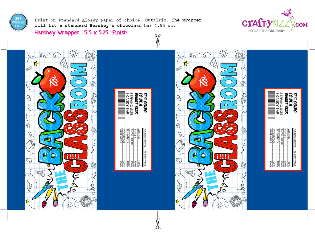 Back To The Classroom Candy Bar Wrapper - Employee Appreciation Gift ...
