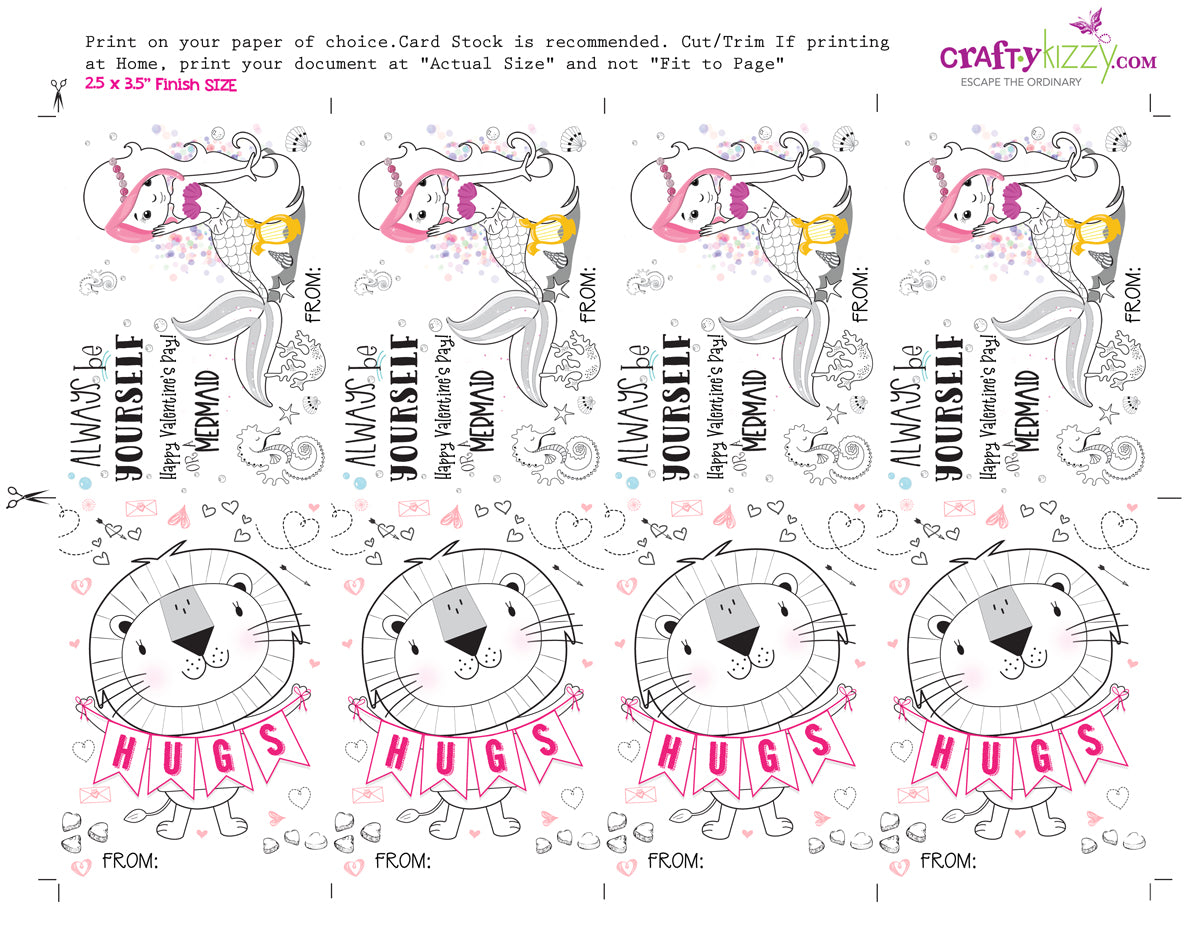 printable valentines coloring cards for kids