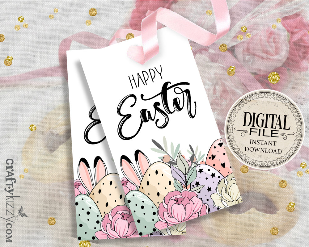 Happy Easter Favor Tags - Easter Basket Gift Tags – CraftyKizzy