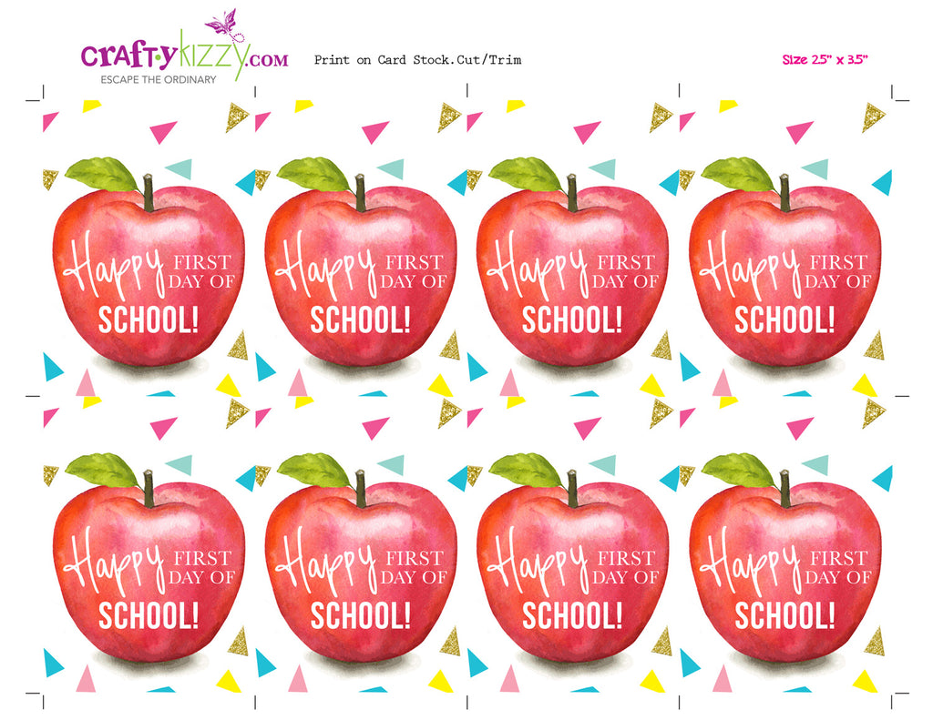 Happy First Day of School Tag - Printable First Day of School Tags ...