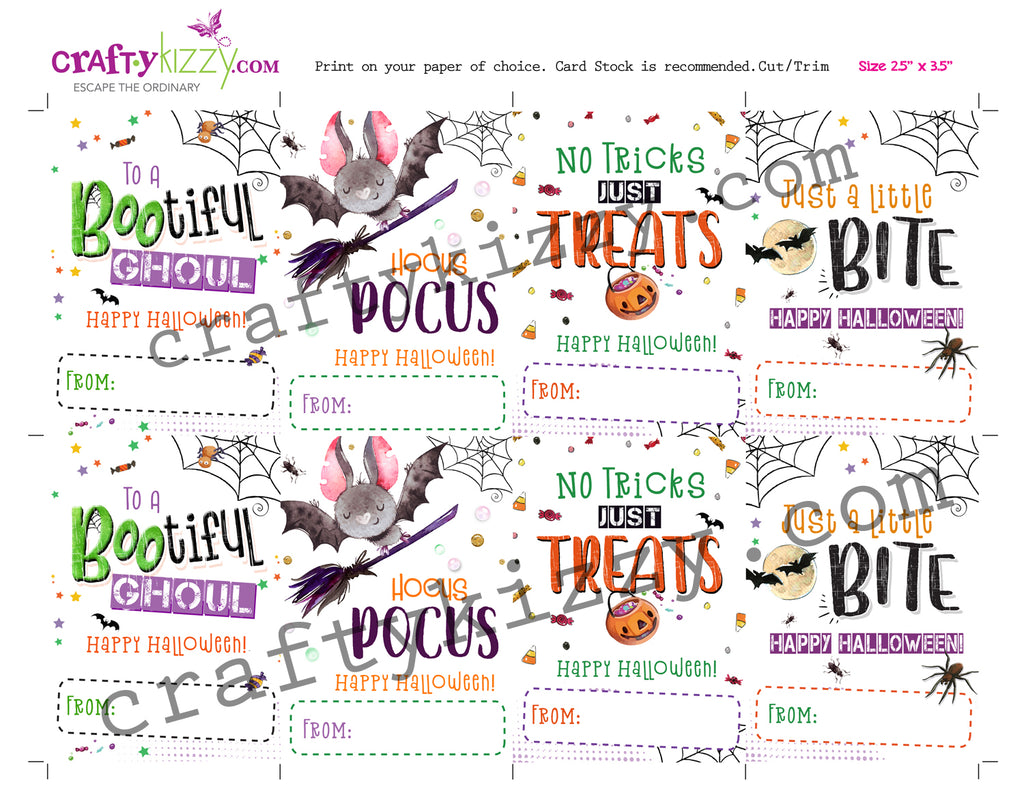 Halloween Party Favor Tags - Printable Gift Tags For Kids - Wicked ...