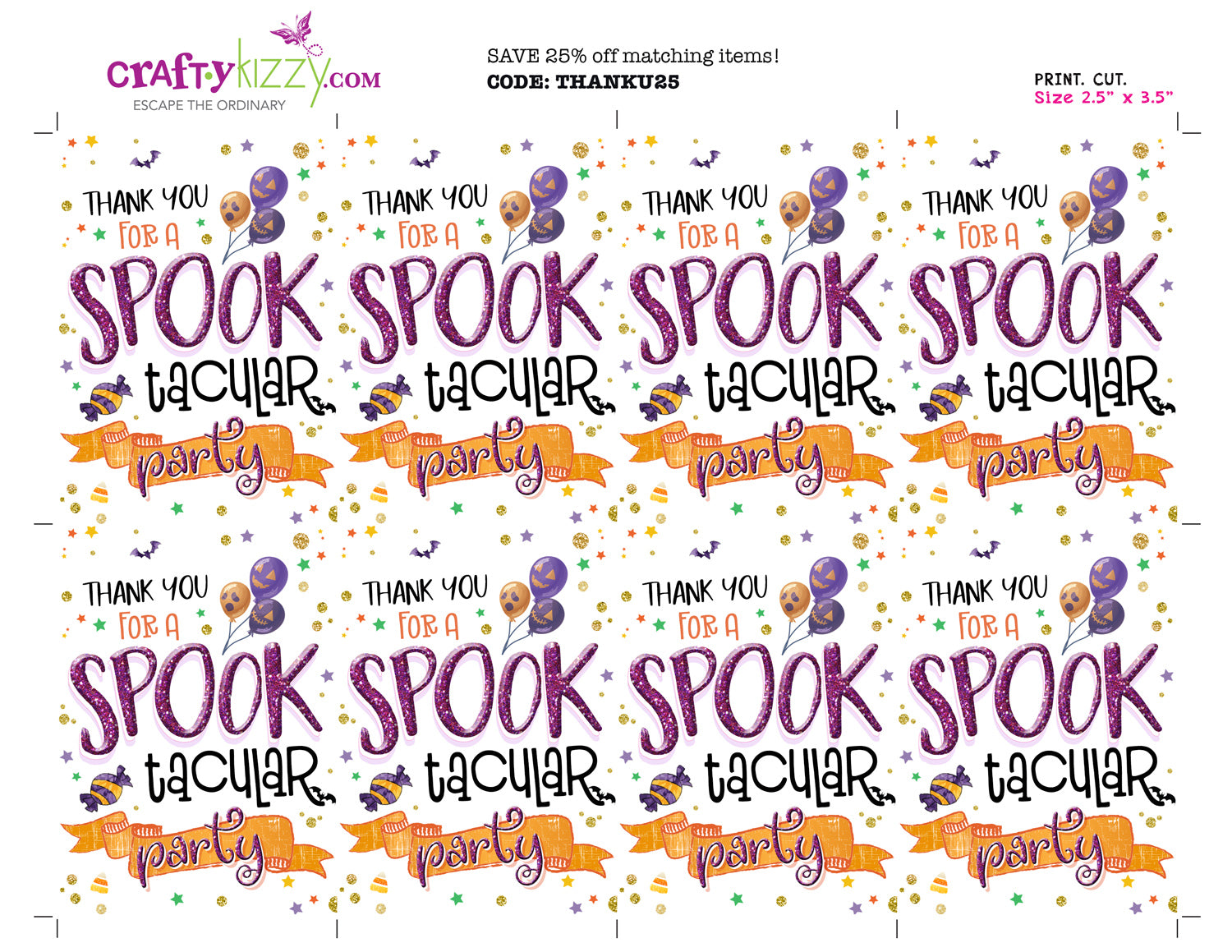 Happy Halloween Party Favor Tags - Spooktacular Gift Tags – CraftyKizzy