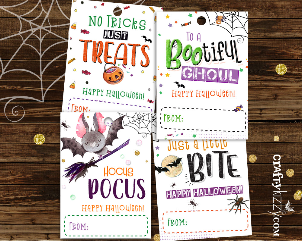 Halloween Party Favor Tags - Printable Gift Tags For Kids - Wicked ...