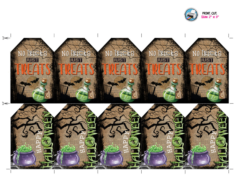 Happy Halloween Party Favor Tags - Halloween Gift Tags For Kids ...