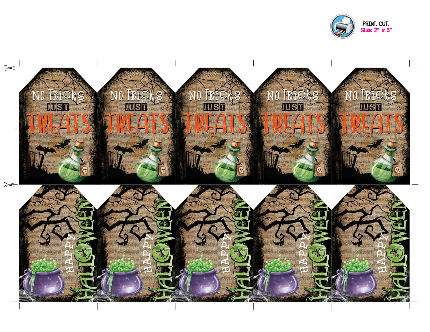 Happy Halloween Party Favor Tags - Halloween Gift Tags For Kids ...