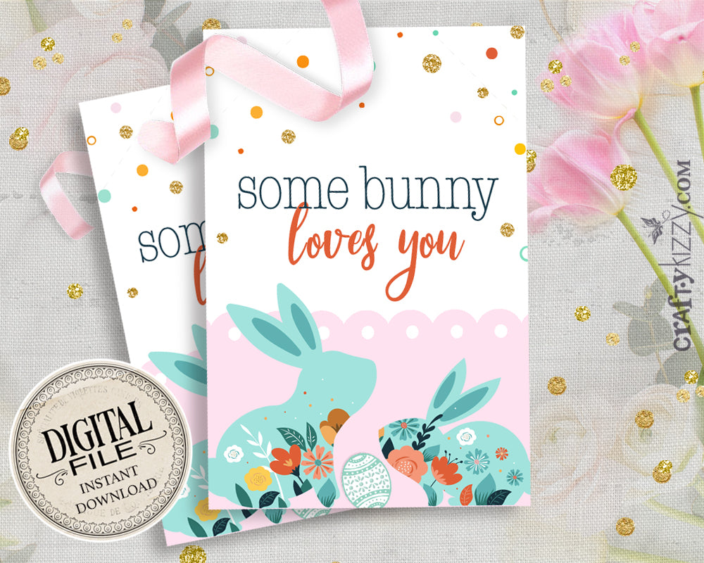 Our Little Bunny Thank You Favor Tags - Floral Easter Bunny Tags ...