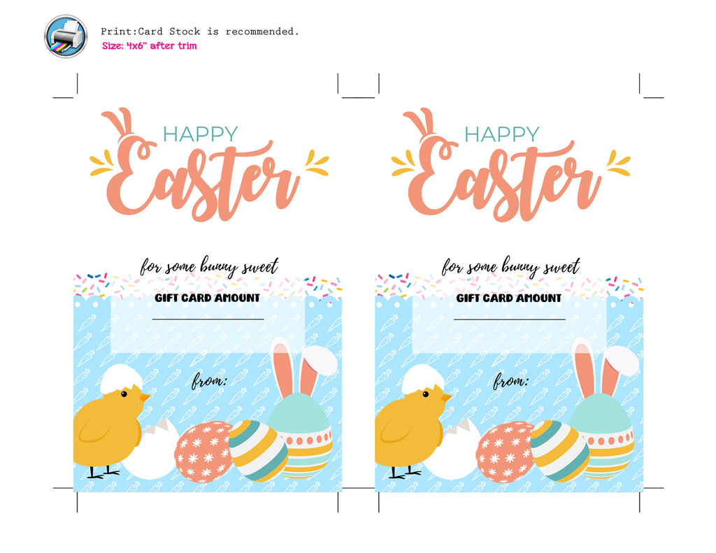 Happy Easter Gift Card Holder - Printable Teacher Gift Card Holder ...