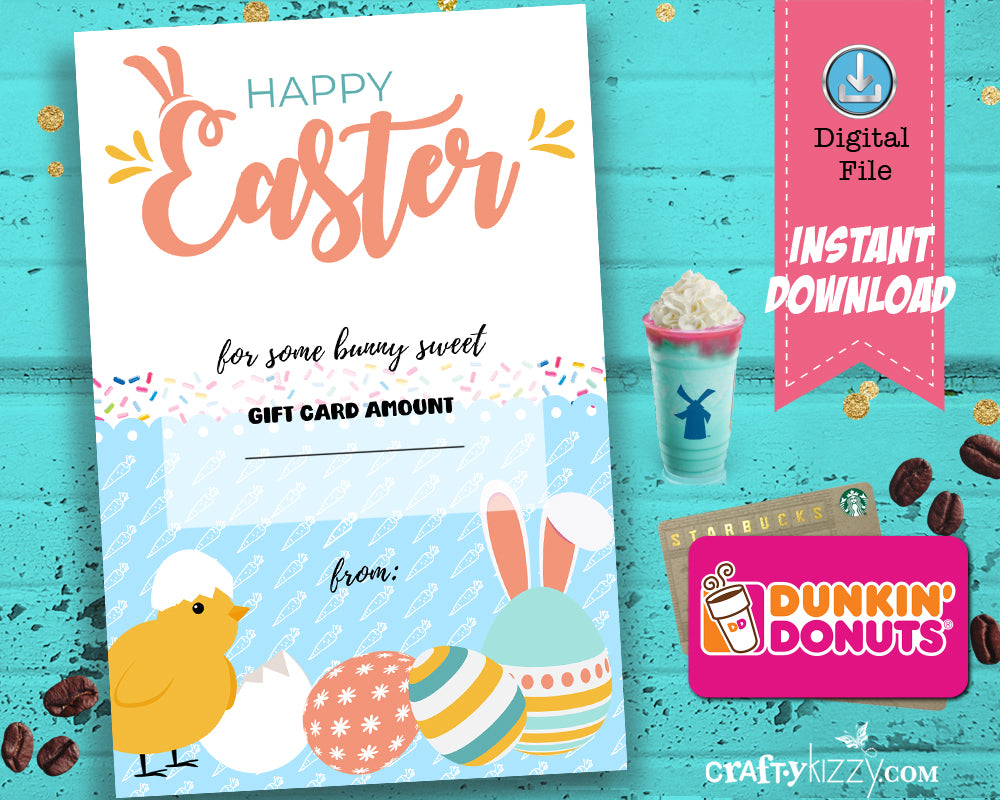 Happy Easter Gift Card Holder - Printable Teacher Gift Card Holder ...