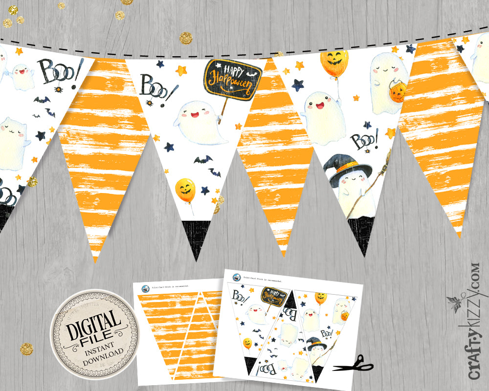 Kid Friendly Halloween Banner - Friendly Ghost banner – CraftyKizzy