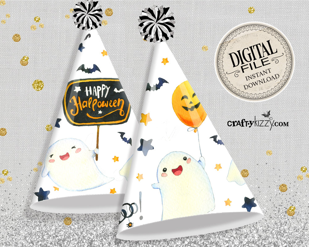Halloween Printable Party Hat - Halloween First Birthday Party Hats ...