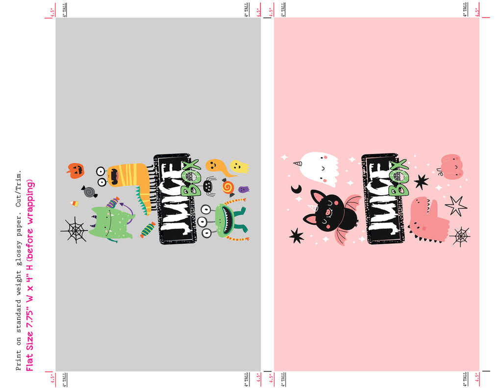 Halloween Juice Box Labels - Kid Friendly Halloween Favors - Juice Box ...