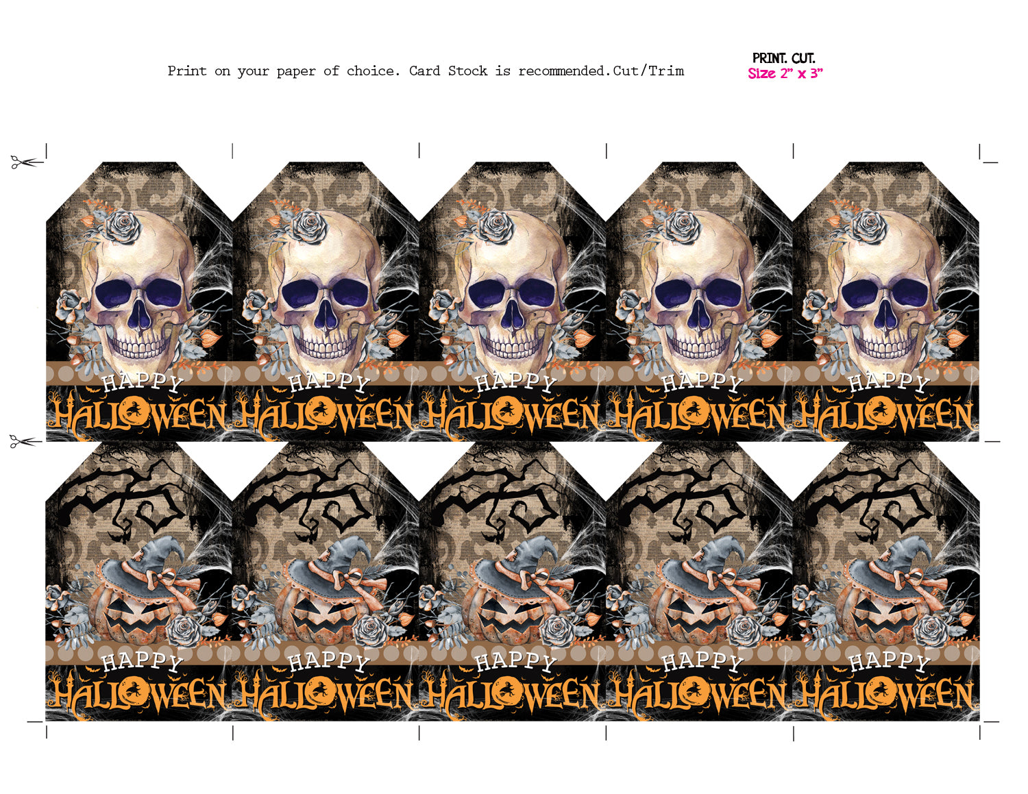 Happy Halloween Party Favor Tags - Halloween Gift Tags For Kids ...