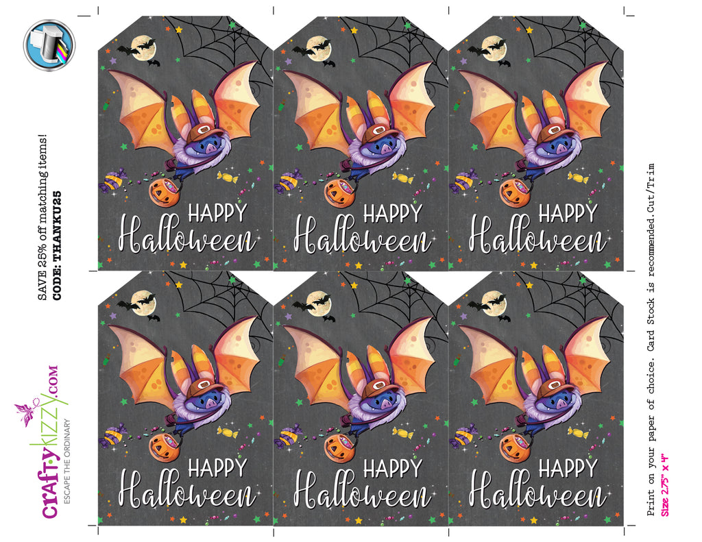 Happy Halloween Party Favor Tags - Halloween Gift Tags For Kids ...