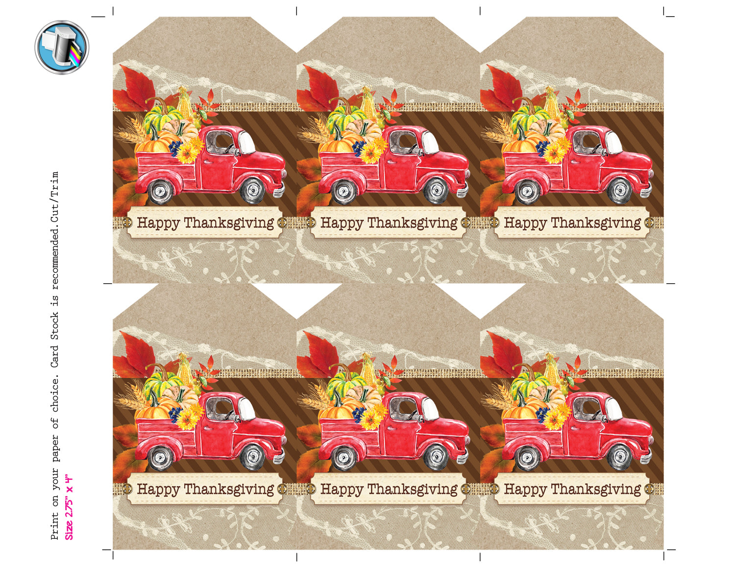 Happy Thanksgiving Gift Tags - Pumpkin Harvest Holiday Tags – CraftyKizzy