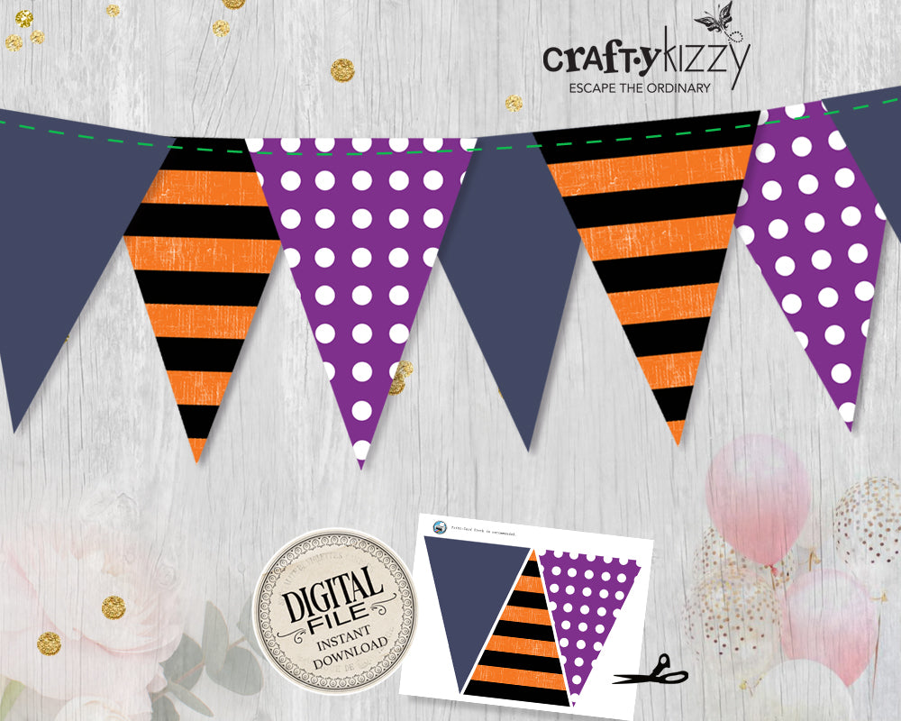 Black Cat Halloween Pennant Banner - DIY Printable Banner – CraftyKizzy