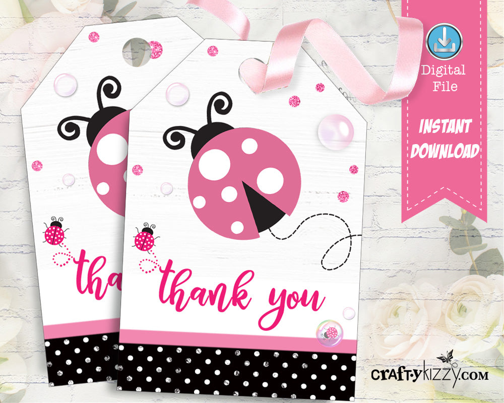 Ladybug Food Tents - Pink Ladybug Table Tents for Baby showers ...