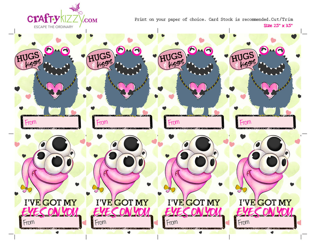 Alien Valentines Day Cards for Kids - Printable Classroom Cards ...