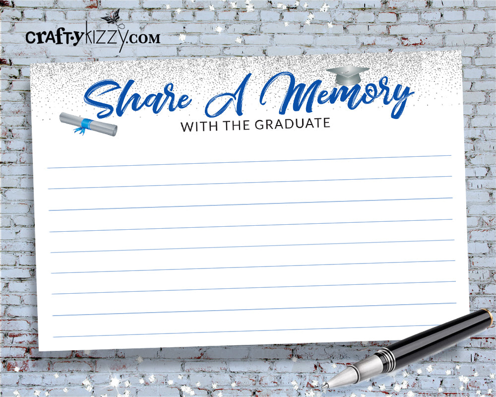 High School College Grad Blue and Gold Graduation Advice Cards - DIY ...