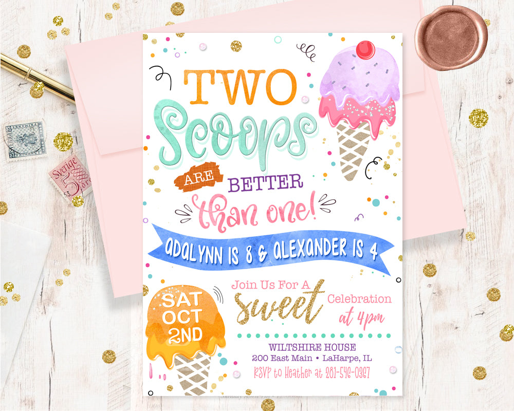 Ice Cream Party Invitation