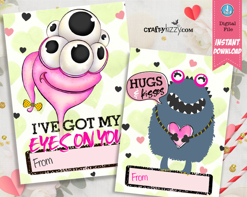 Alien Valentines Day Cards for Kids - Printable Classroom Cards ...