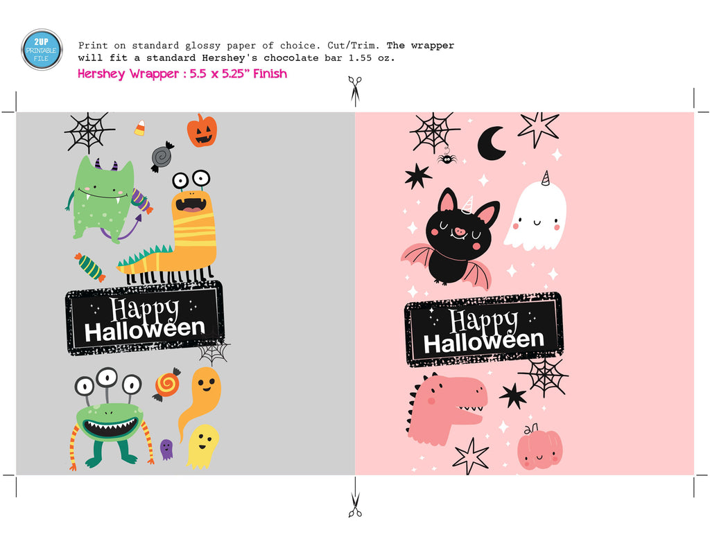 Halloween Candy Bar Wrapper - Spooky Ghost Hershey's Bar Label - Ghost ...
